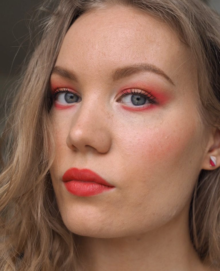 Warm red makeup - using lipstick 3 ways tutorial - Charlotta Eve